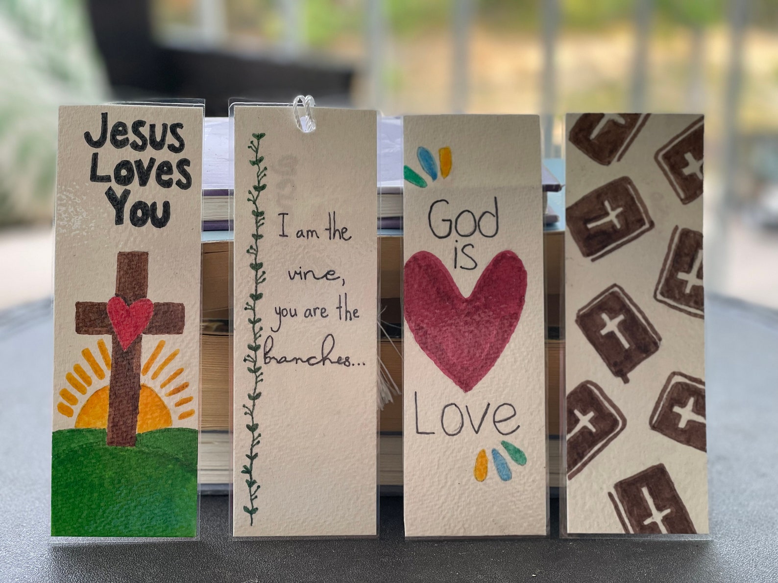 Christian Watercolor Bookmarks Hand Painted and Laminated - Etsy