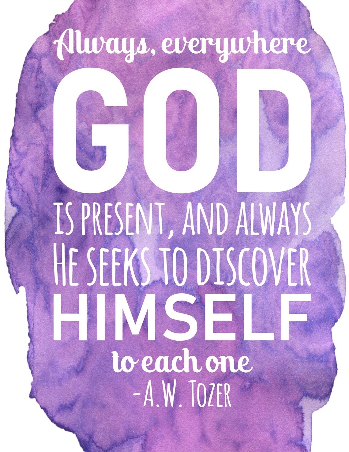 Always, Everywhere God is Present, Digital Download, Gift for Her ...