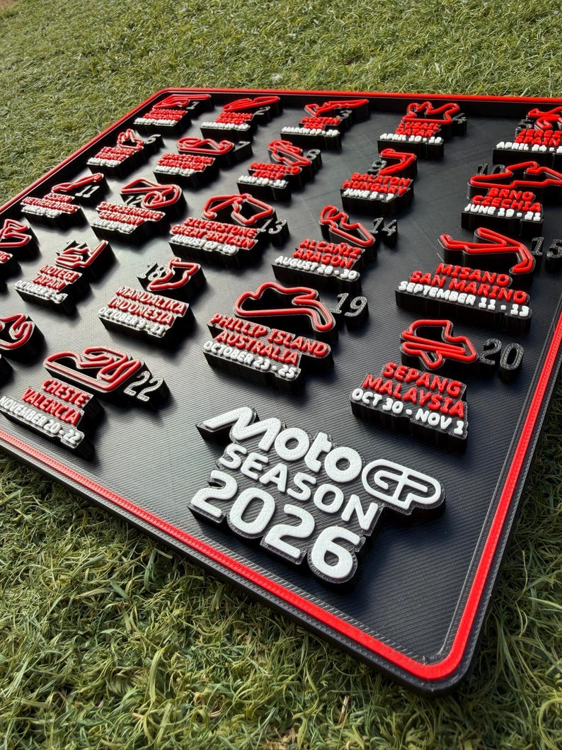 2026 Racing Calendar – 3D Printed Collector's Edition | 25x22 Cm ...