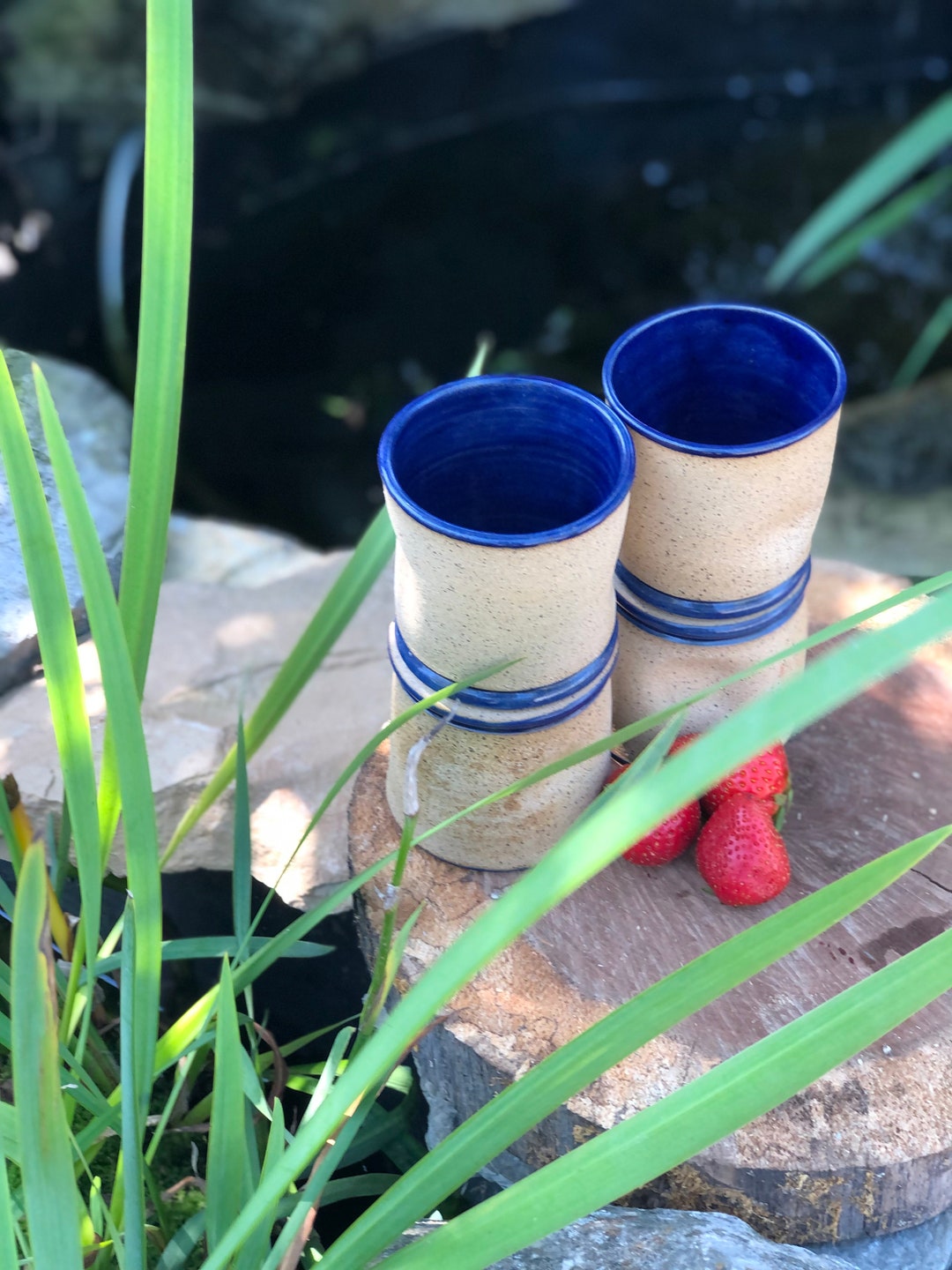 Set of 4 - Handmade 8 Oz. Indent Cups/dimple Cups/wine Cups/bourbon ...