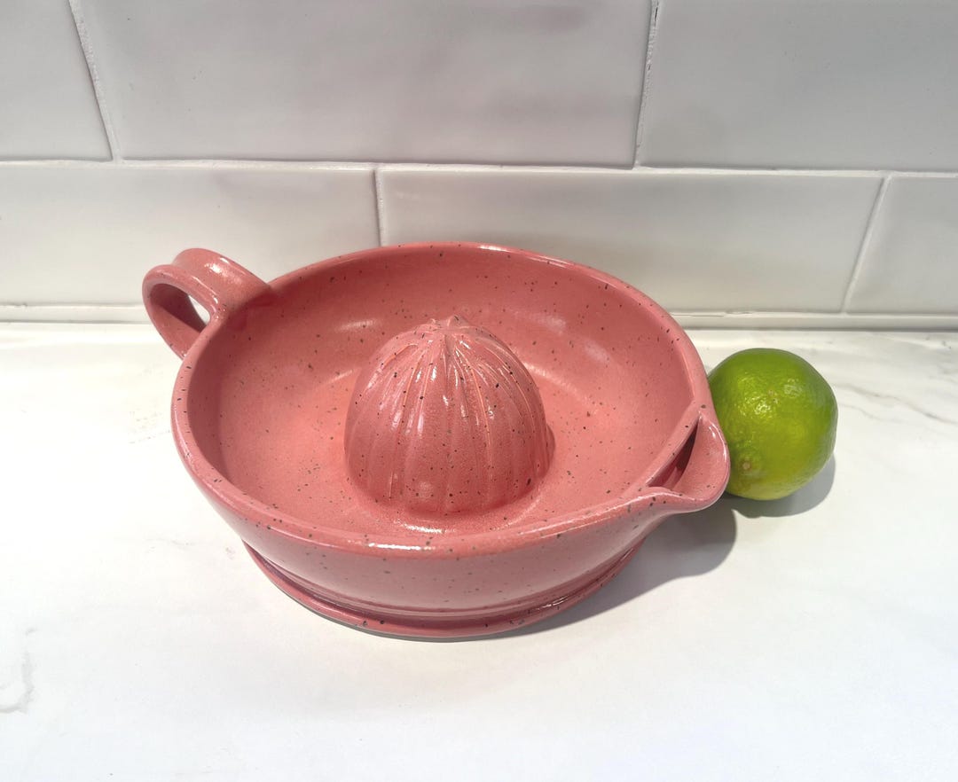 Handmade Ceramic Citrus Juicer - Pink Speckled Stoneware | 6 3/4" X 2 ...