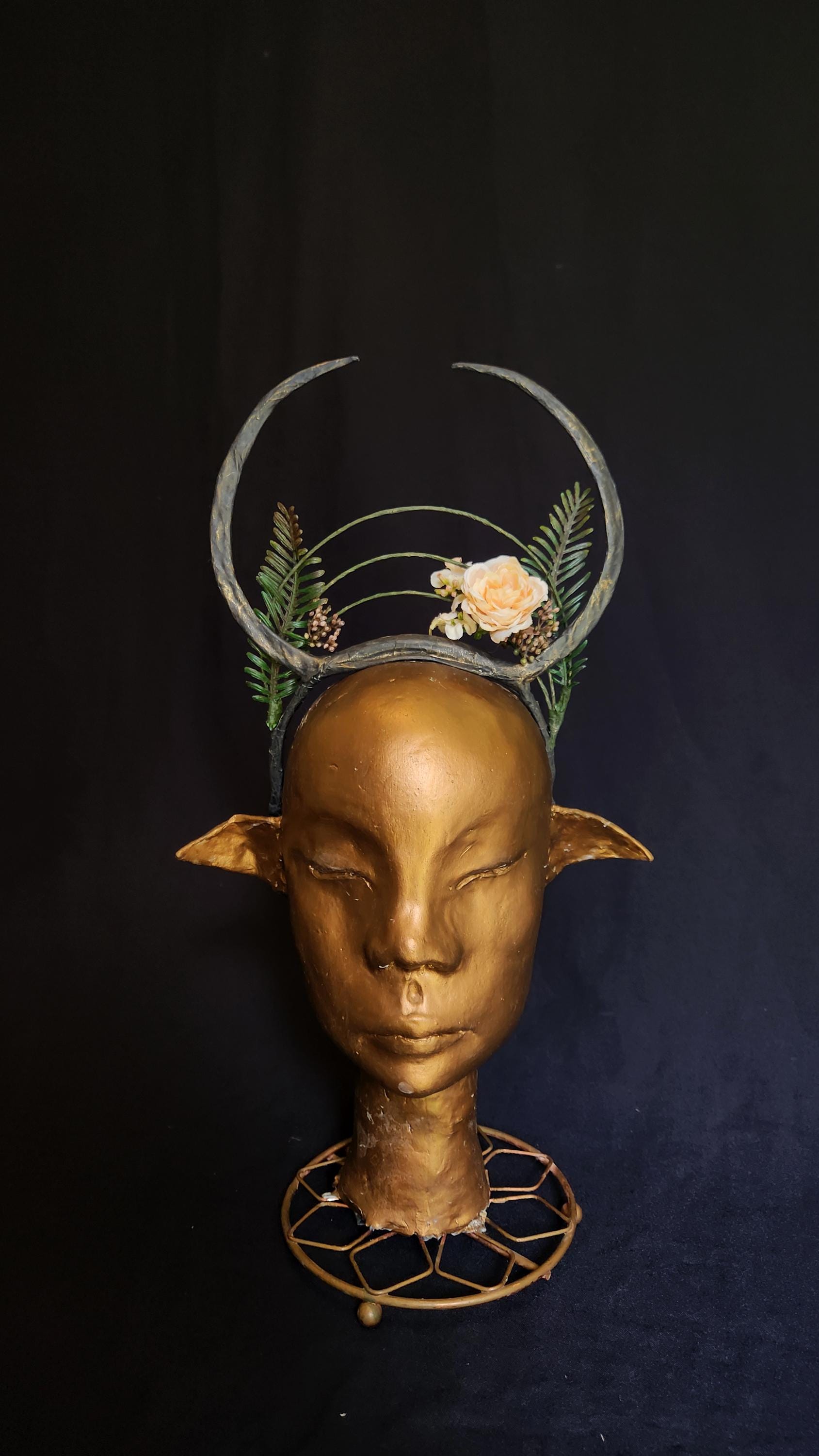 Handmade Horns “lunar Enchantment” – OOAK Wearable Fantasy Crown – Eco ...