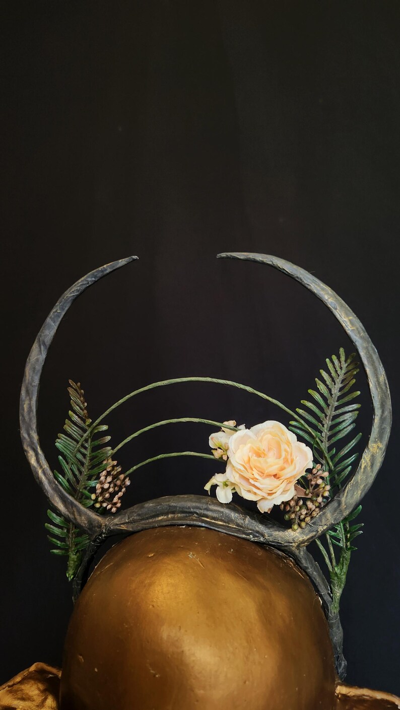 Handmade Horns “lunar Enchantment” – OOAK Wearable Fantasy Crown – Eco ...