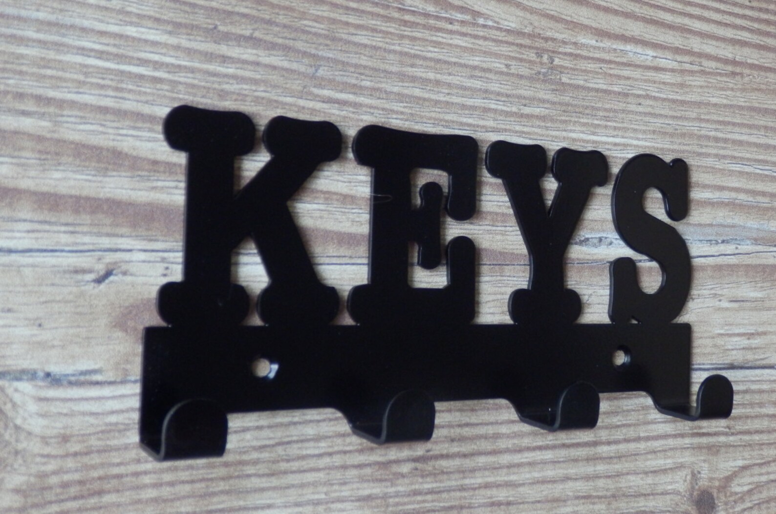 Keys Word Silhouette Key Hook Rack Metal Wall Art | Etsy UK