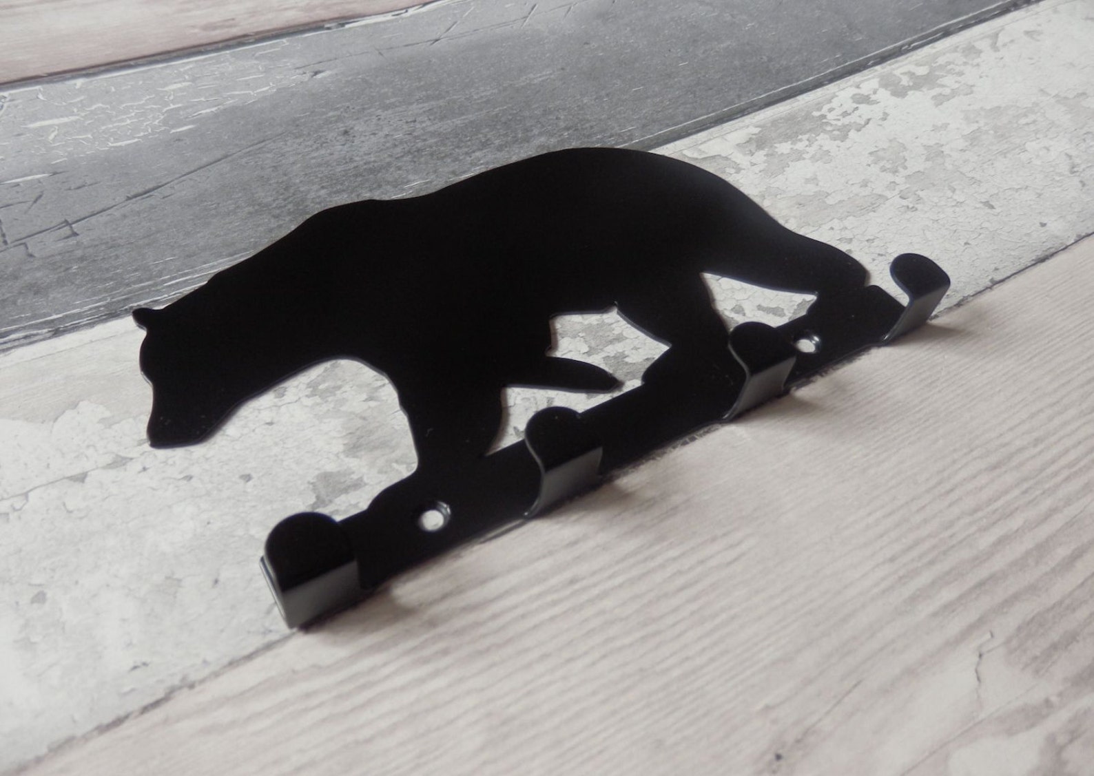 Bear Silhouette Key Hook Rack - Metal Wall Art - Etsy UK