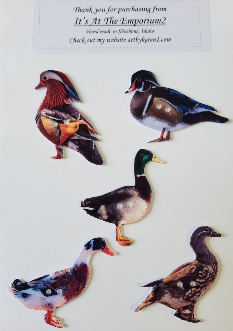 Duck 1 Buttons Set of 5 - Etsy