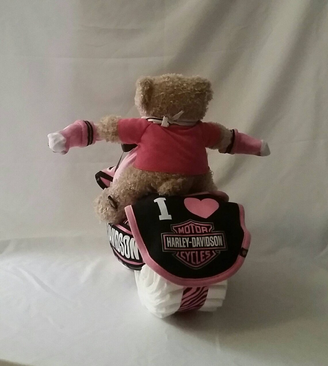 Pink Harley Davidson Theme Motorcycle Diaper Cake With Tan - Etsy