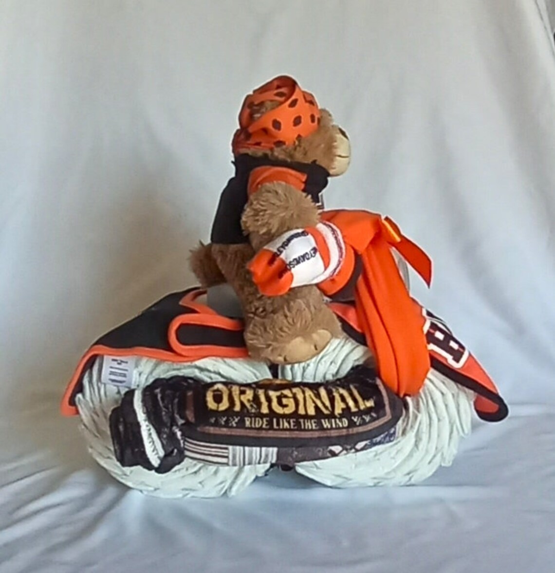 Orange/black Harley Davidson Diaper Cake Motorcycle With Baby - Etsy