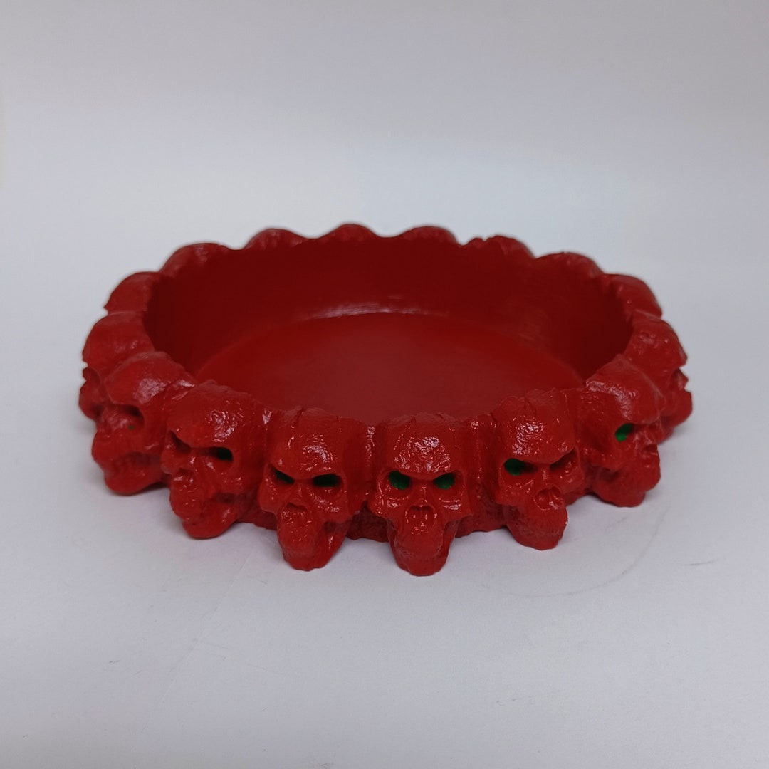 Skull Tray, Concrete Skull Tray, Cement Skull Tray, Red Skull Tray - Etsy