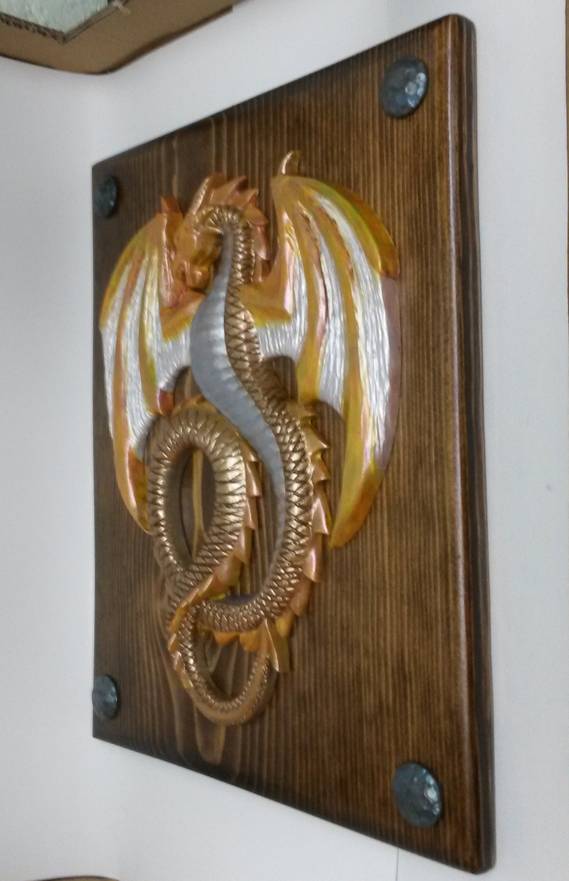 Dragon Plaque Dragon Hanging Plaque Dragon in Wooden Plaue - Etsy
