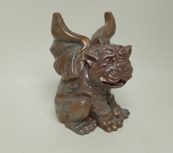 Figura de gárgola con cara de perro gárgola alada grotesca - Etsy México