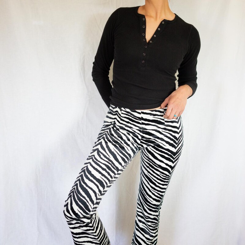 Zebra Print Pants - Etsy