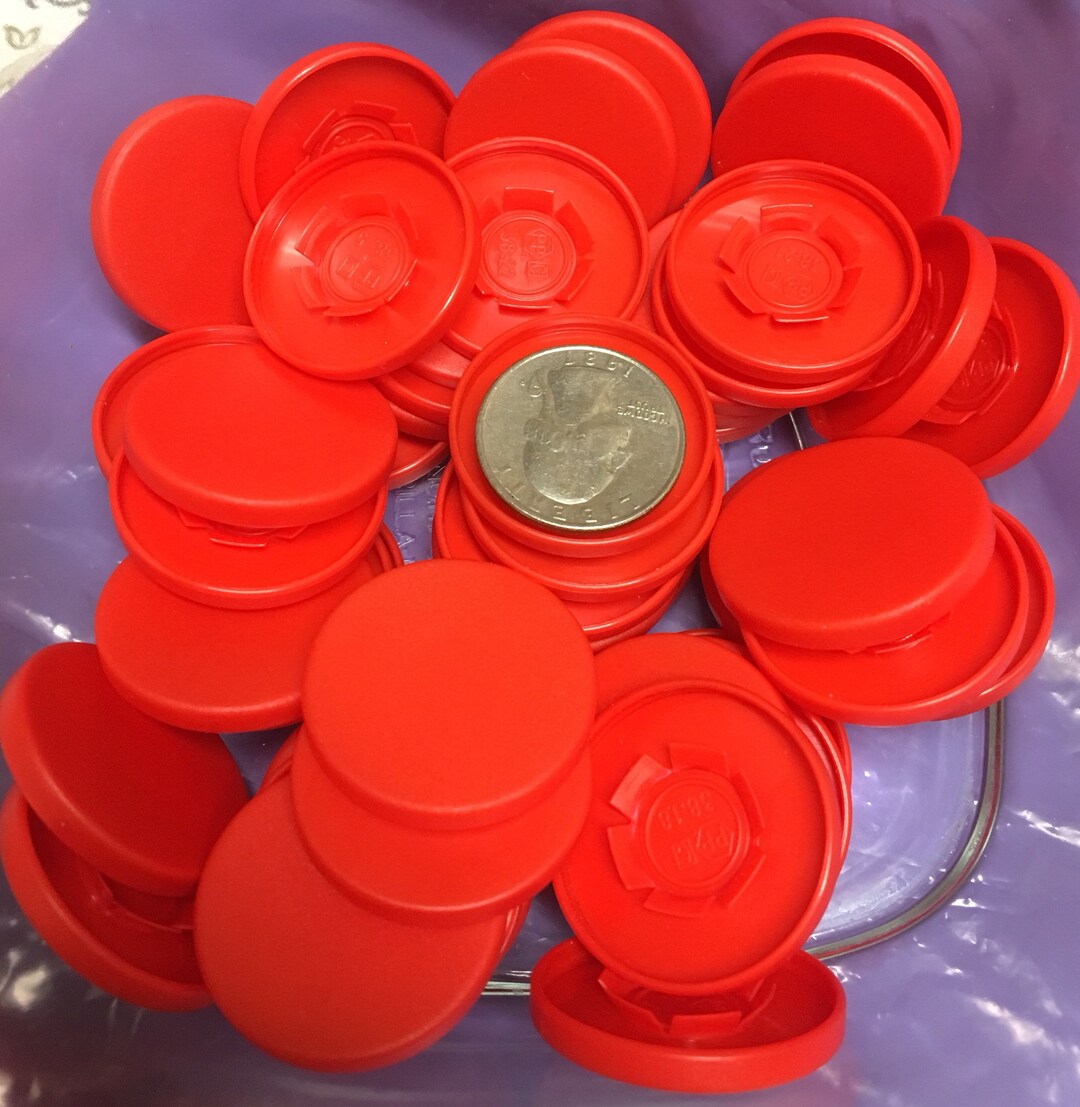 20 Extra LARGE XL RED Vial Caps Medicine Flip off for Badge Reel Crafts ...