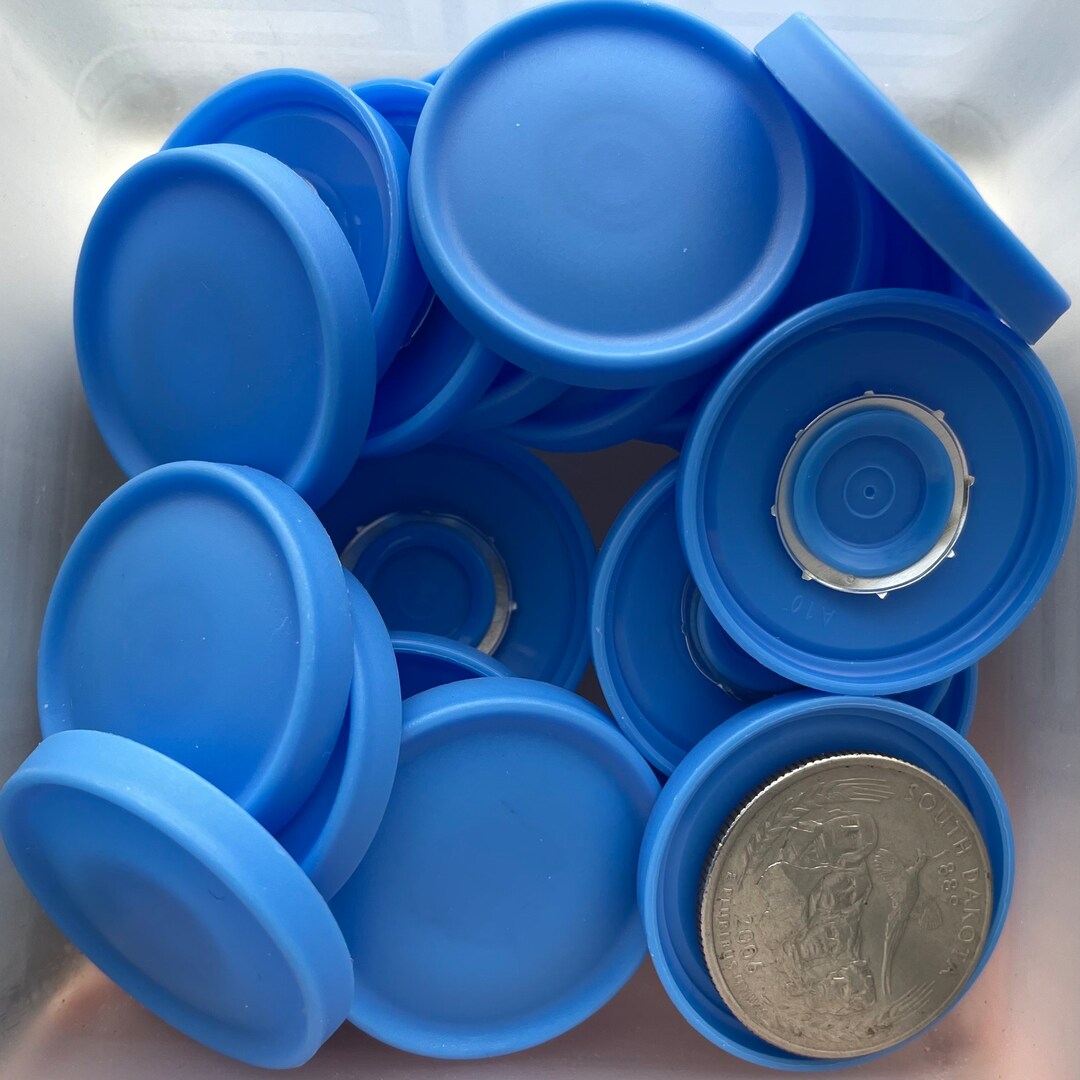 20 Extra LARGE XL Blue Plastic Vial Caps Medicine Flip off for Badge ...