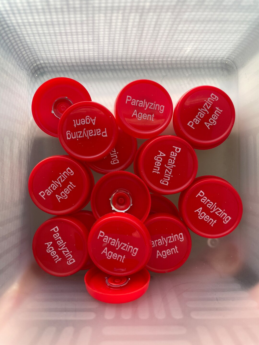 20 Vial Caps PARALYZING AGENT Warning Medicine Flip off for - Etsy
