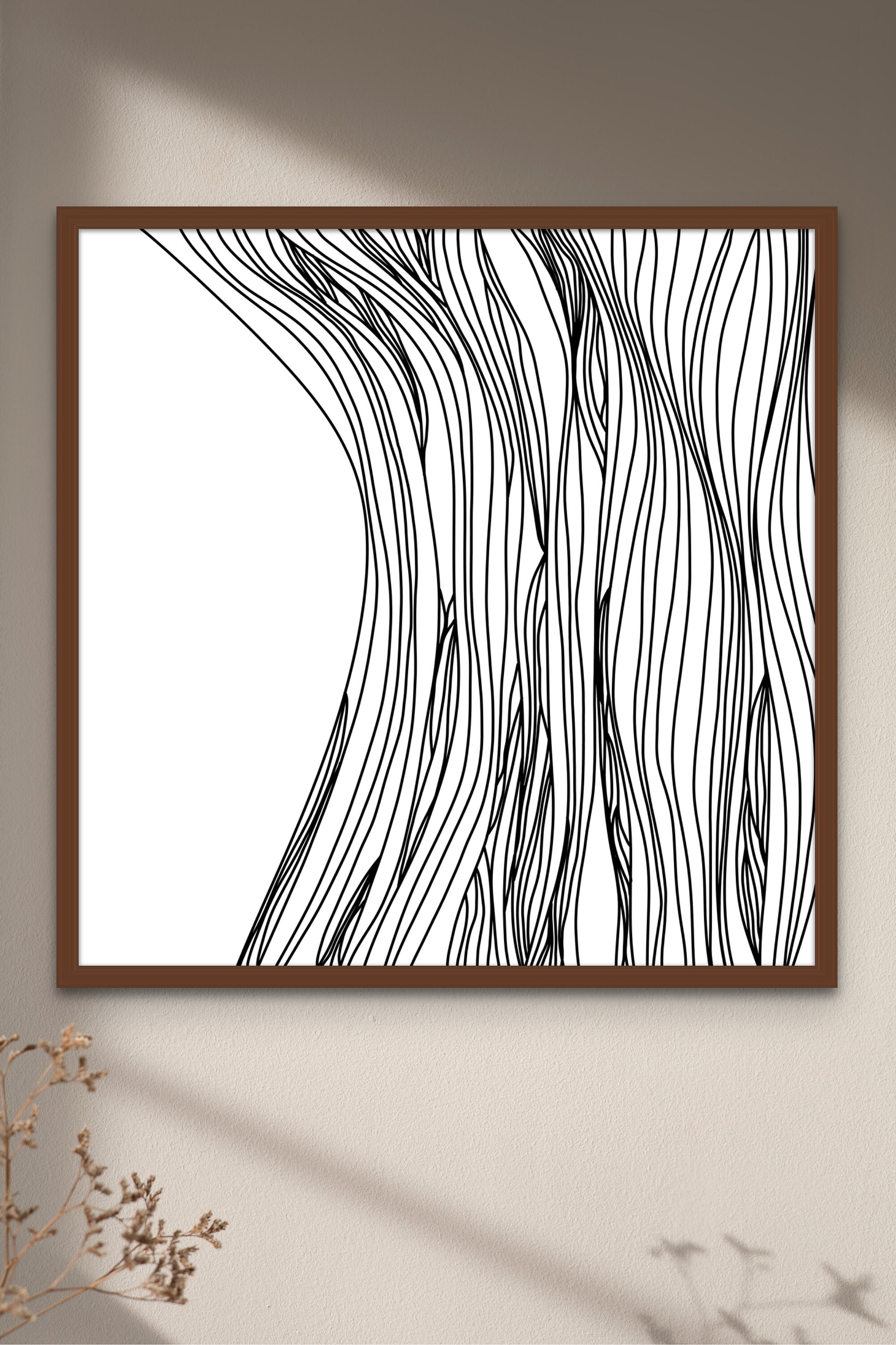 Bark 1 Line Drawing Line Art Illustration Graphic Art - Etsy