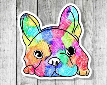Rainbow French Bulldog Wall Decal - Etsy