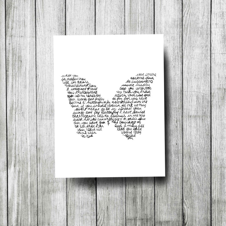 Butterfly Word Drawing - Etsy