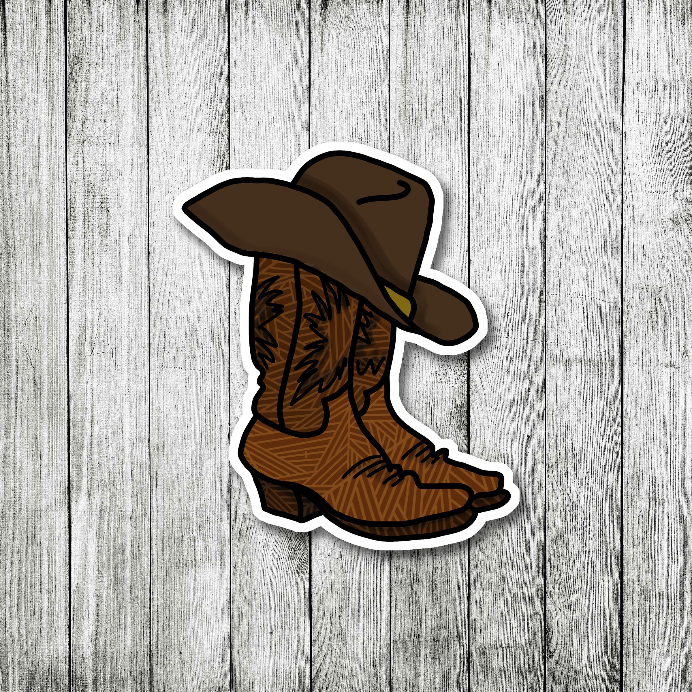 Pegatina de bota de vaquero - Etsy México