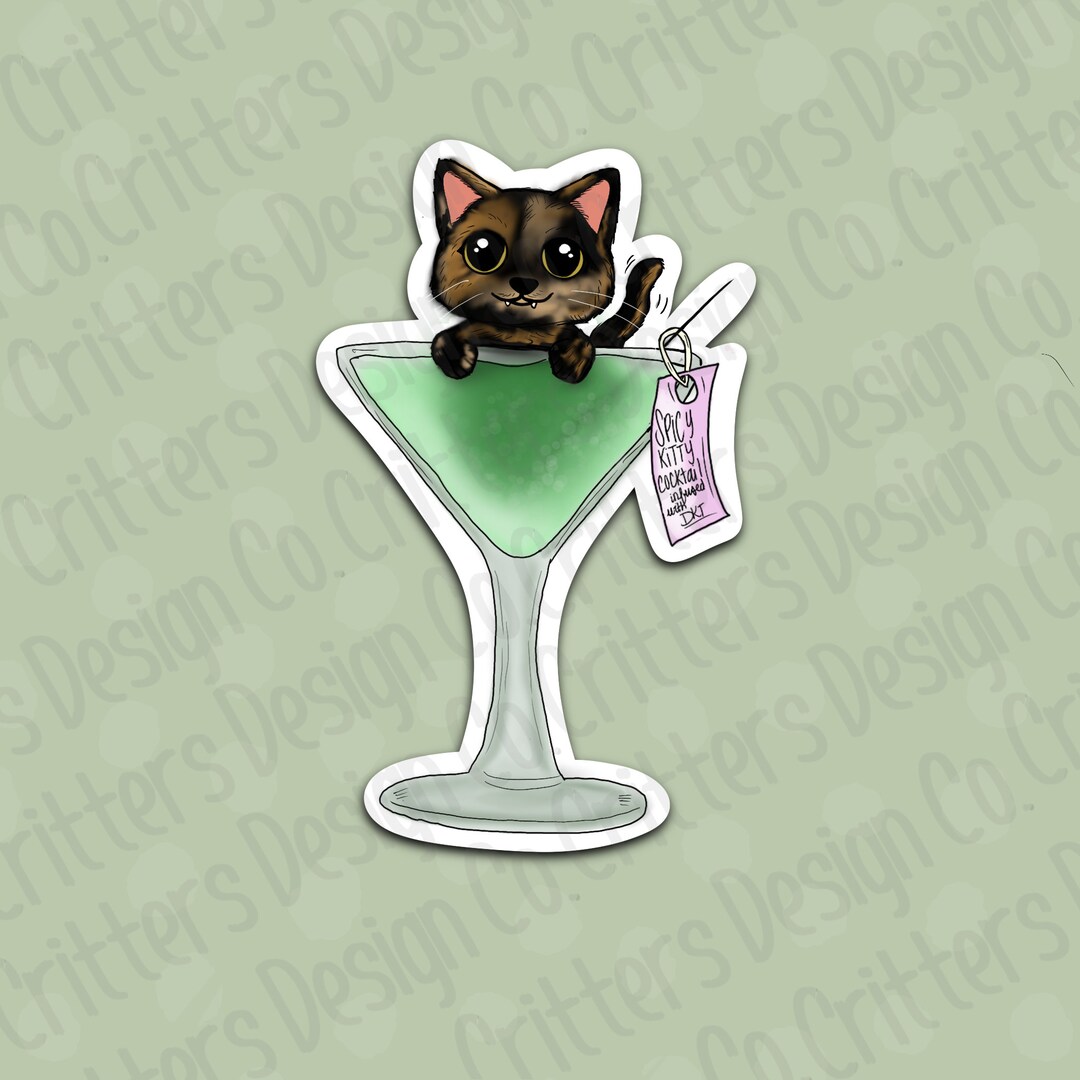 Spicy Kitty Cocktail Inspired Sticker Vet Med Sticker - Etsy