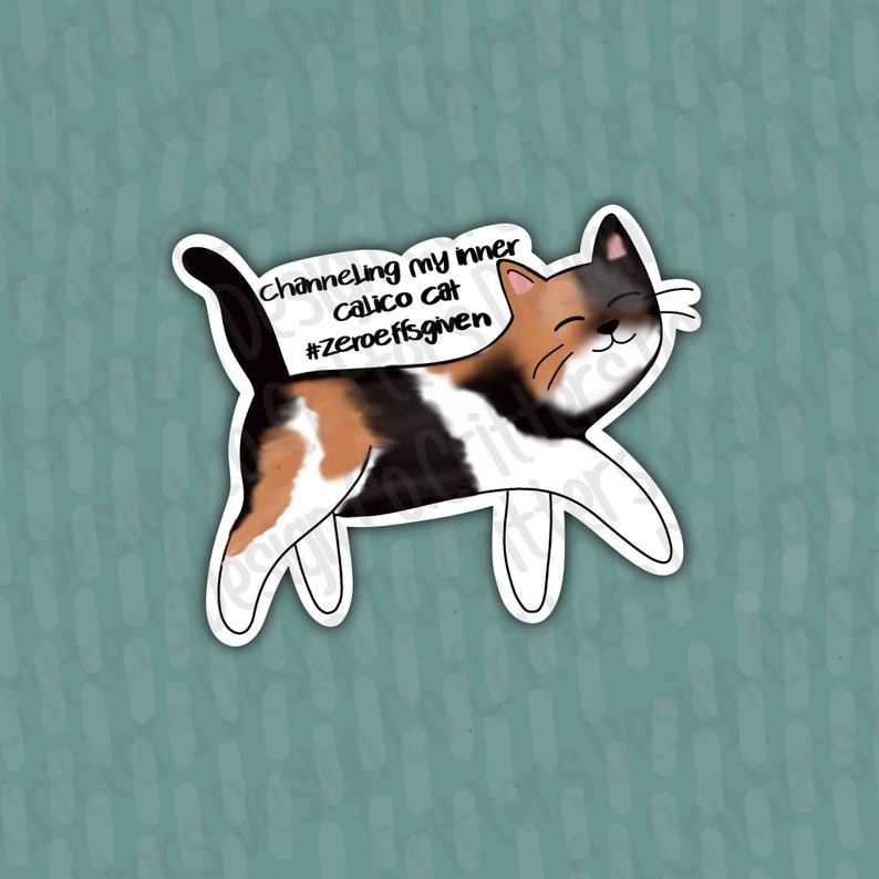 Channeling Calico Cat Vinyl Sticker Funny Cat Vet Med - Etsy