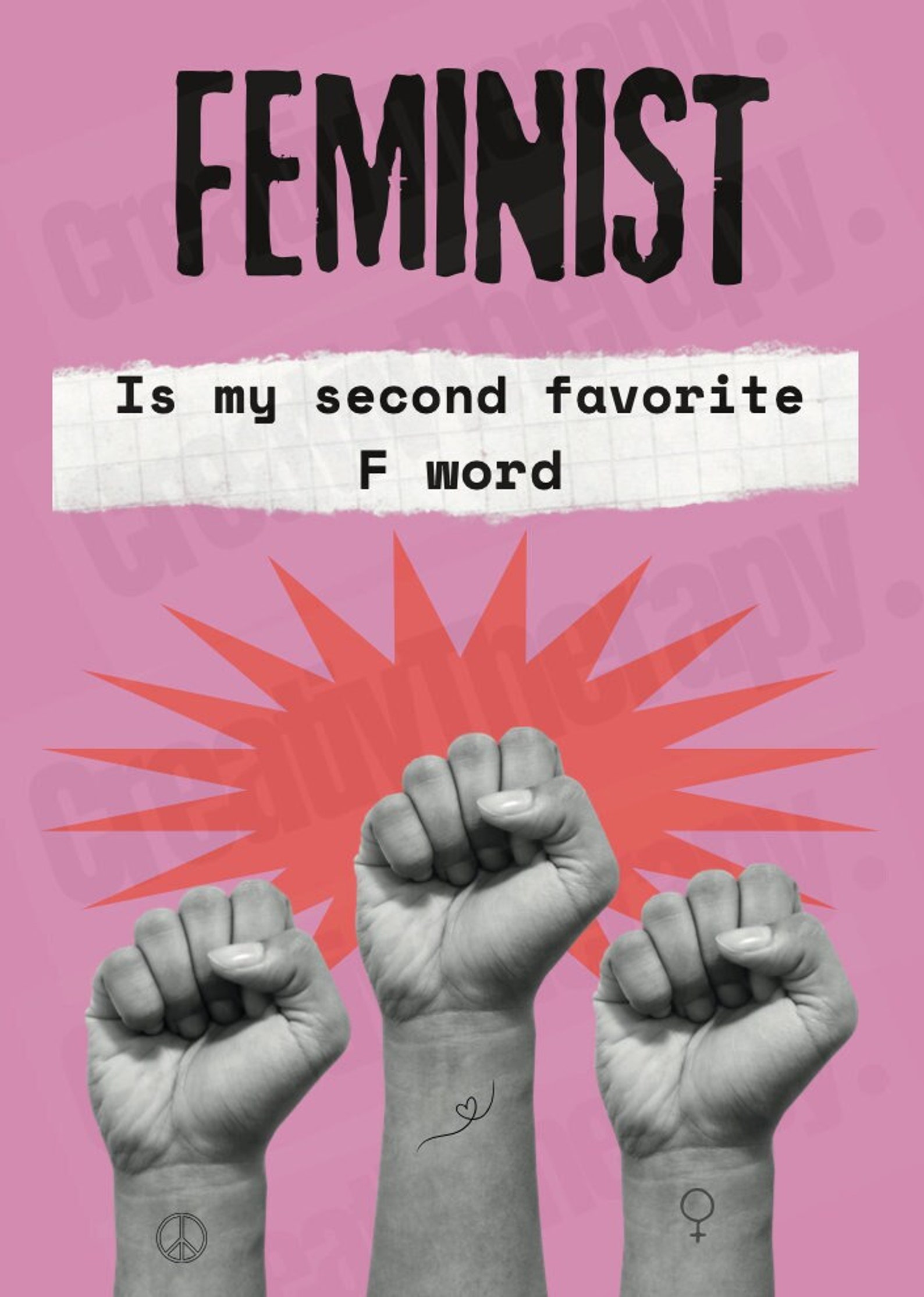 Feminist is My Second Favorite F Word Poster Digital Download - Etsy