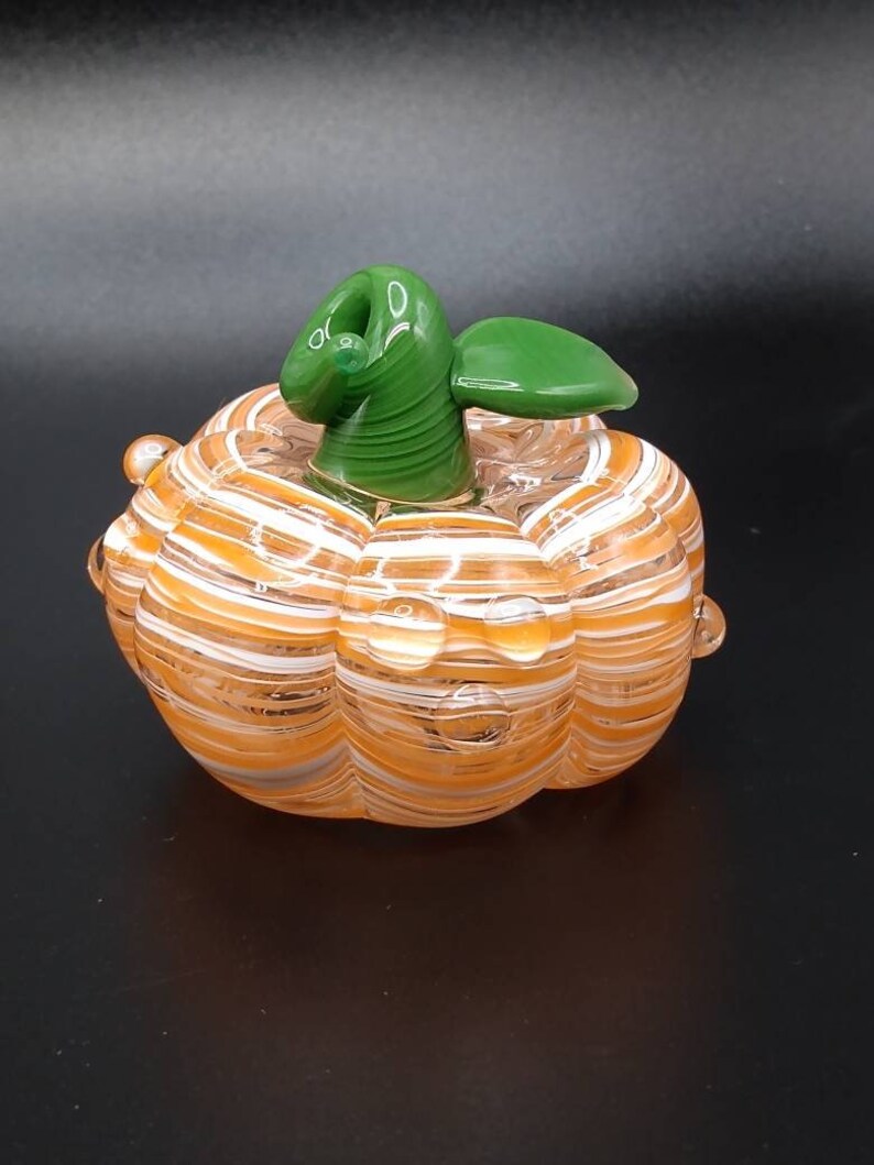 Hand Blown Hollow Orange Pumpkin Decoration Ornamental. - Etsy
