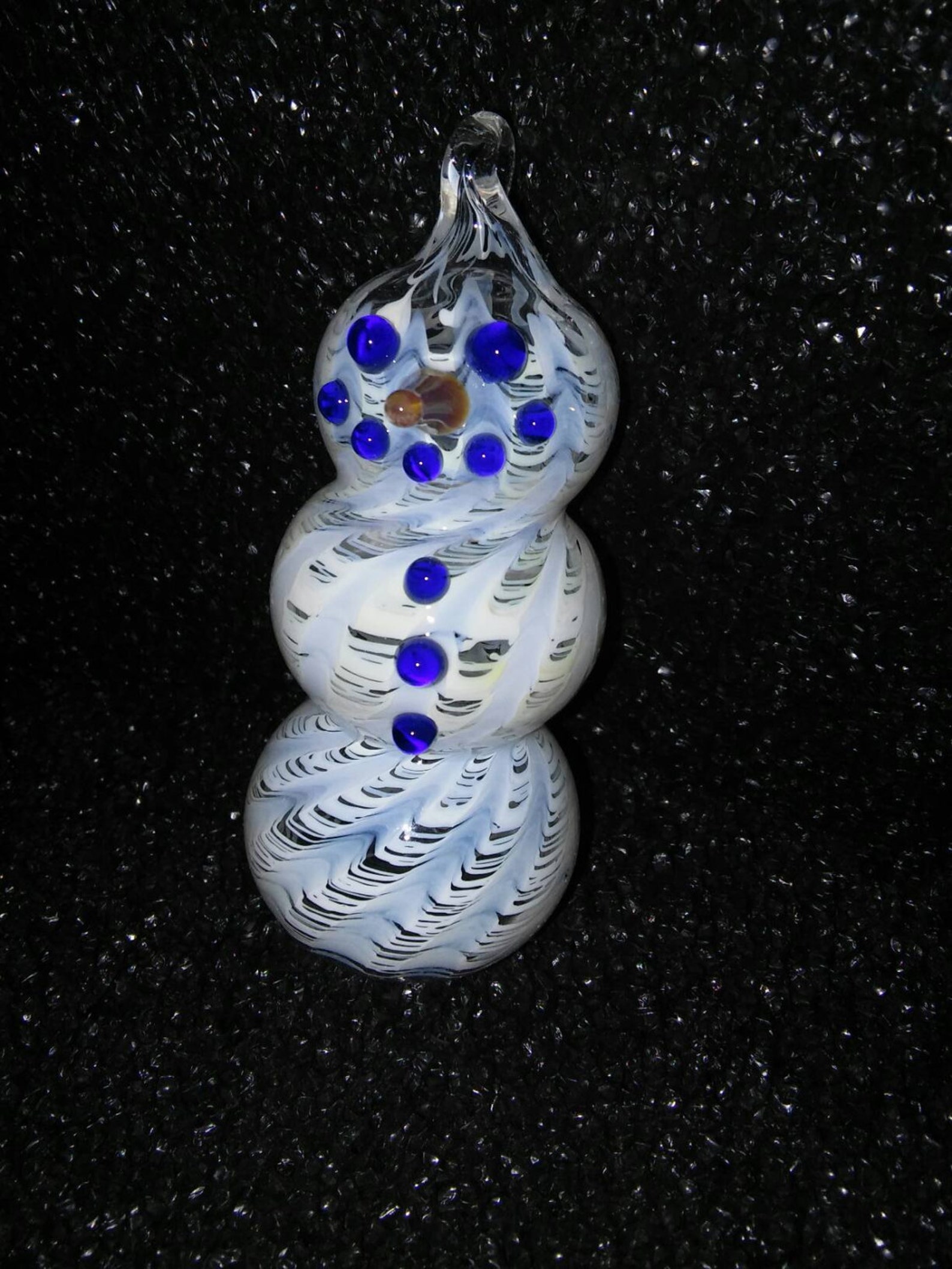 Hand Blown Glass Snowman Christmas Ornament - Etsy