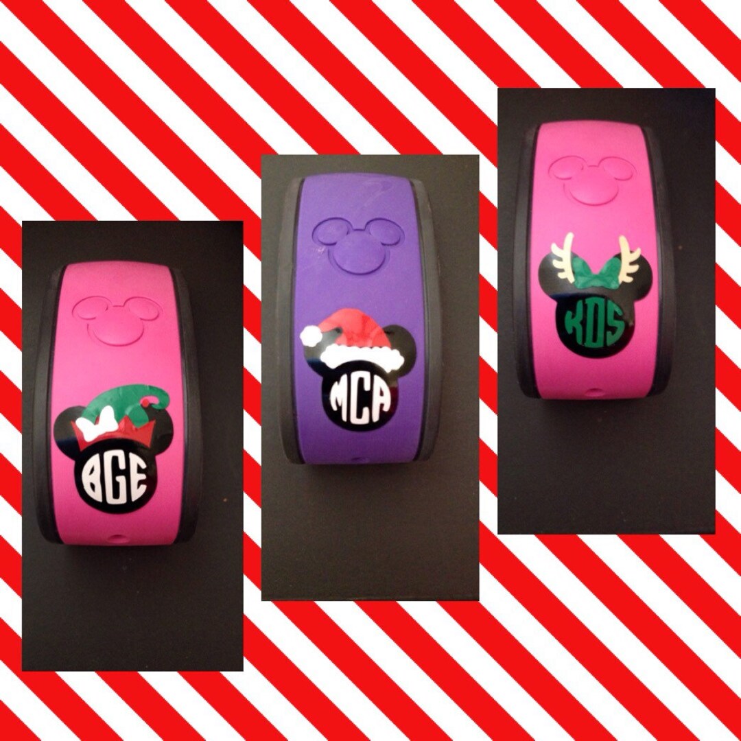 Christmas Magic Band Monogram Mickey or Minnie Decal Disney - Etsy