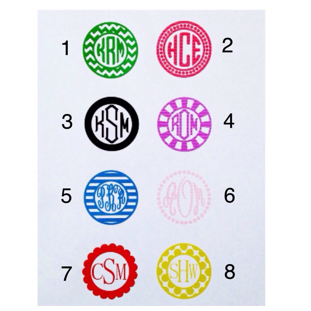 Monogram Decal Stickers Vinyl Monogram Decals Personalized Monogrammed ...