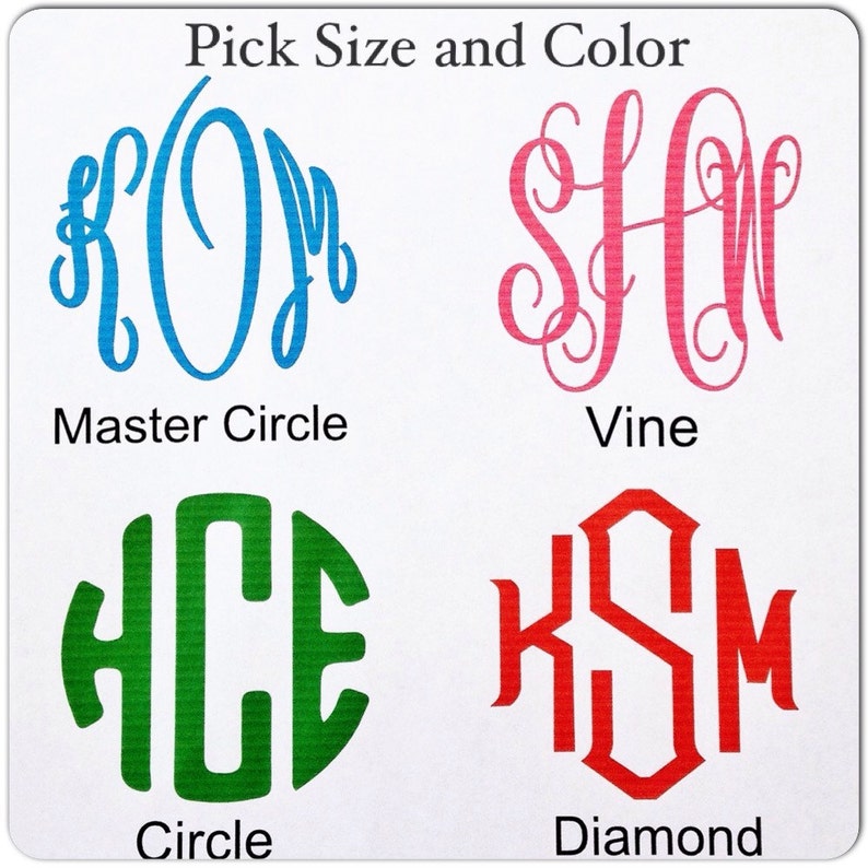 Monogram Decal Stickers Vinyl Monogram Decals Personalized - Etsy