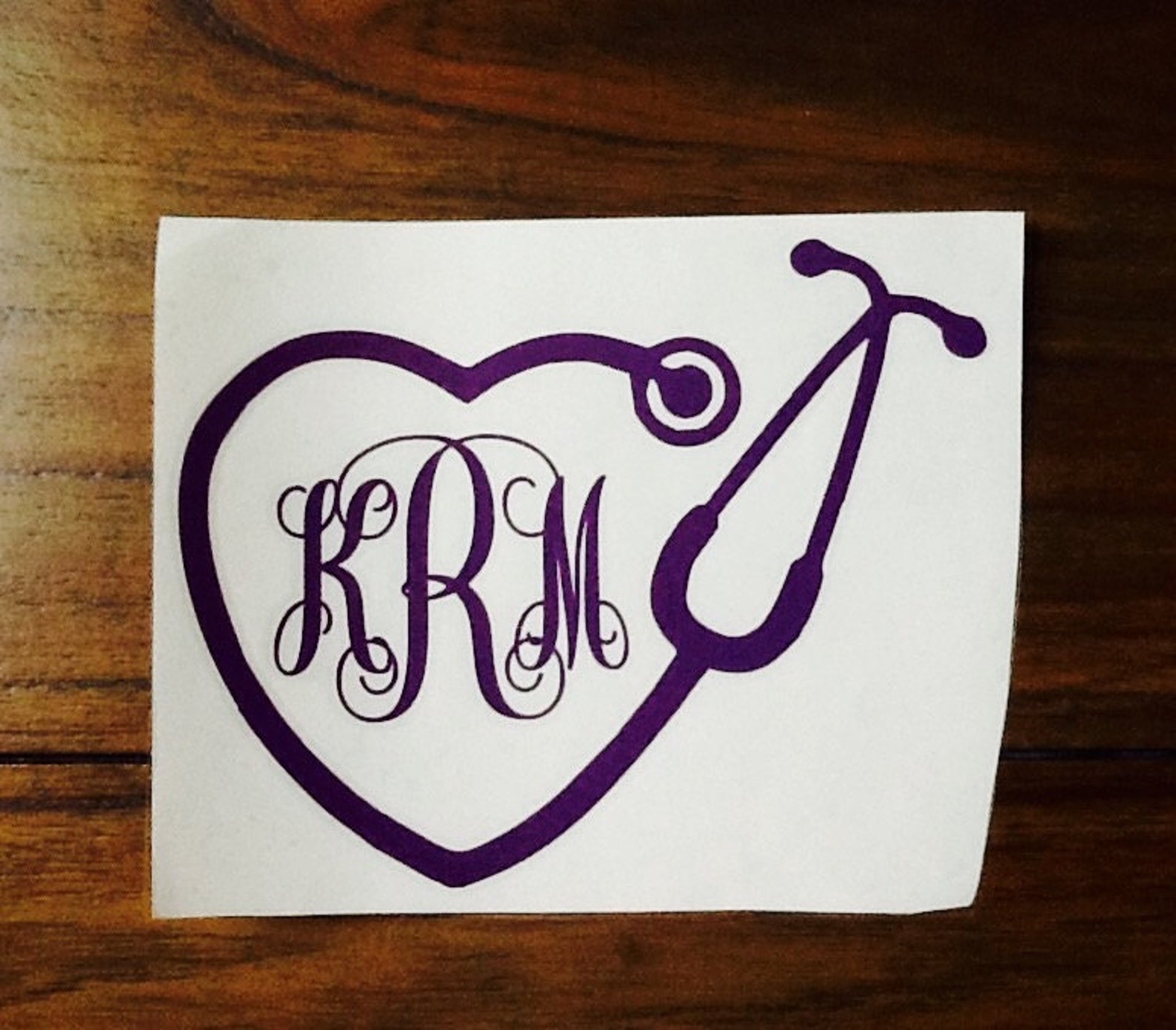 Stethoscope Decal Monogram Decals Monogram Stickers Medical | Etsy