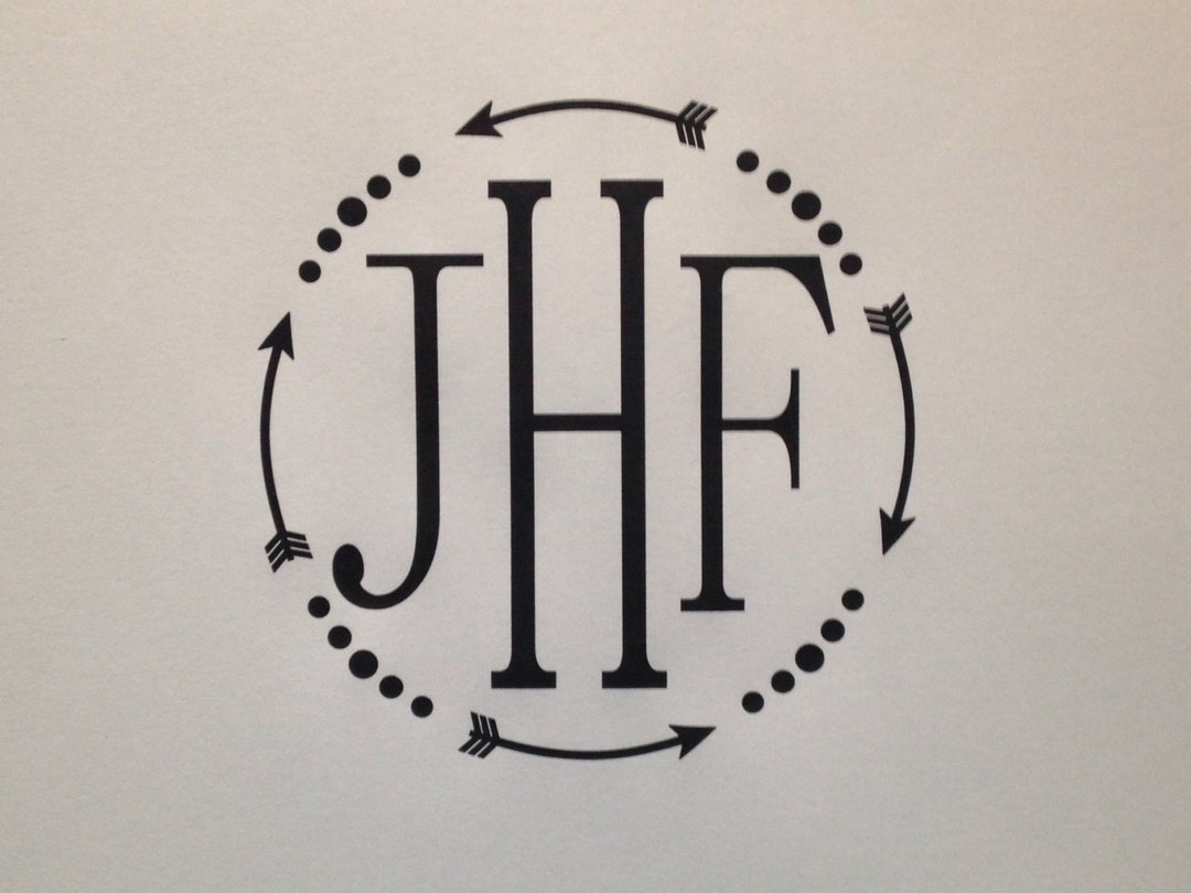 Arrow Monogram Decal Personalized Arrow Monogram Decal Arrow - Etsy