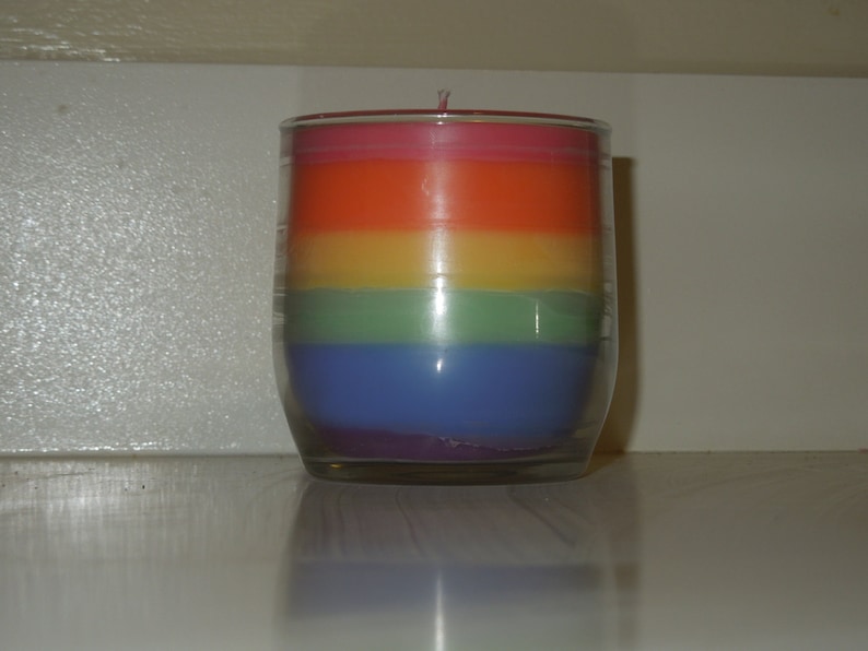 Rainbow Glass Candle - Etsy