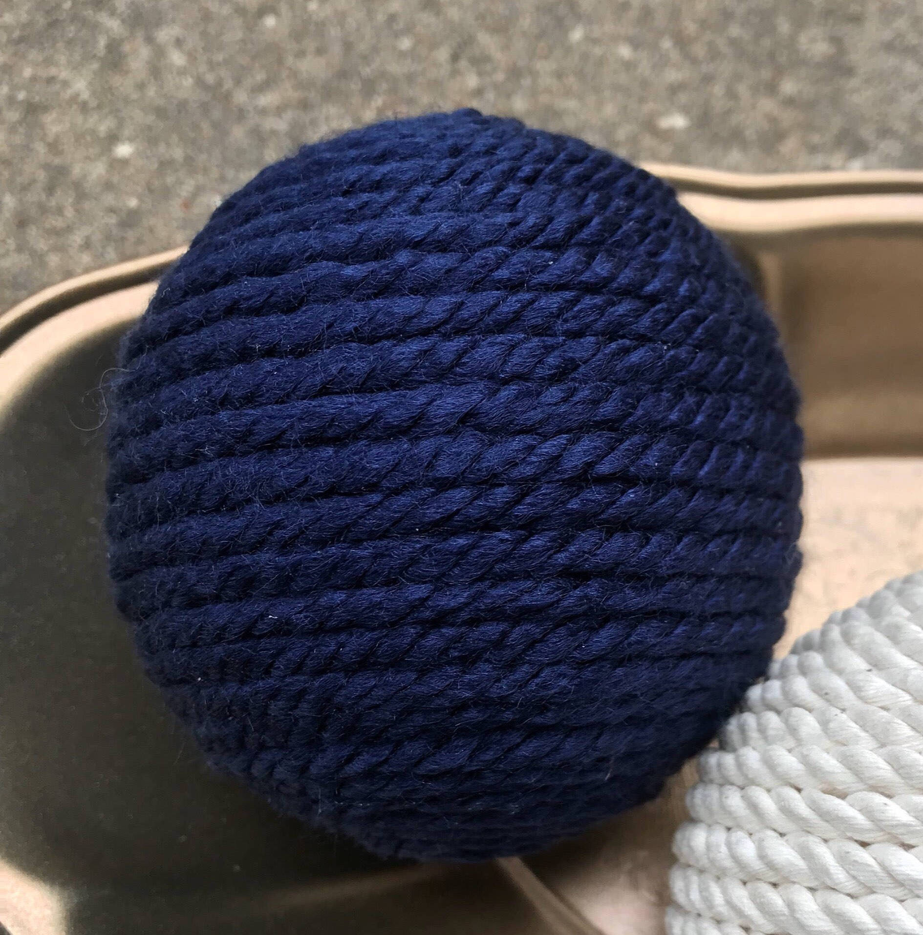 Navy Blue and Ivory Decorative Yarn Balls Decorative Balls | Etsy