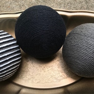 Decorative Yarn Balls Black, Gray and White Decorative Balls Deco Balls ...