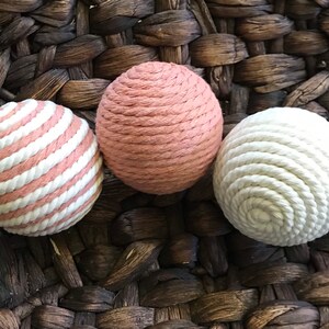 Blush and Ivory Decorative Rope Balls Rope Ball Vase - Etsy