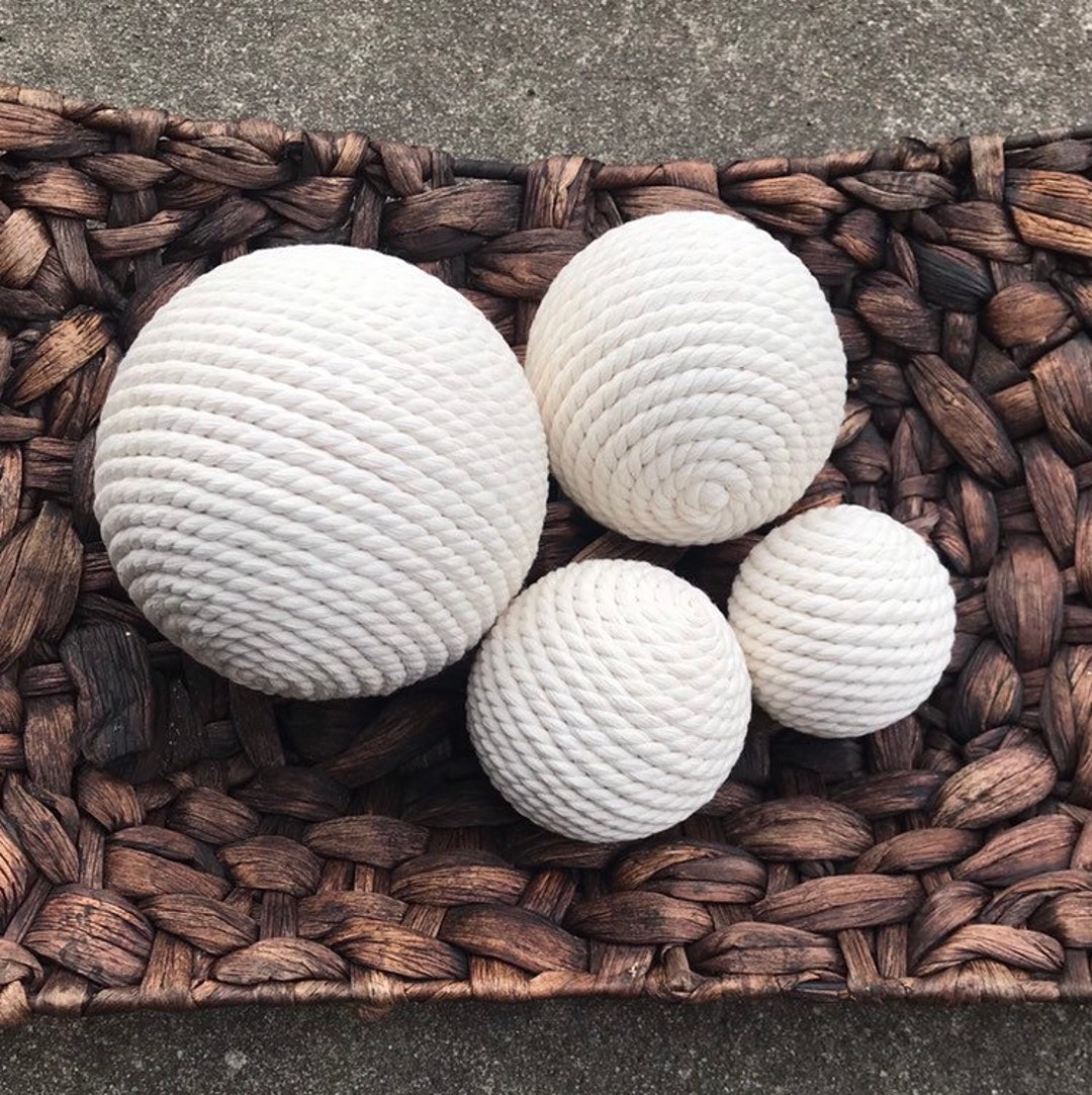 Rope Balls Bowl Filler Balls Vase Fillers Ivory Bowl Fillers - Etsy