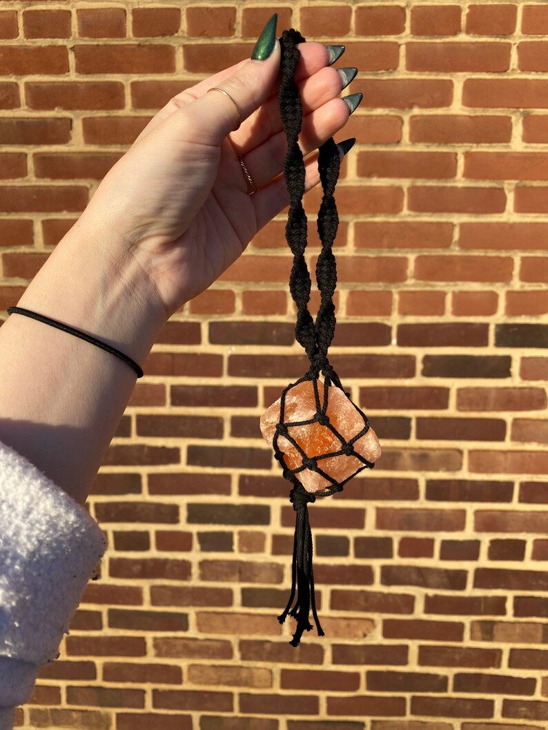 Macrame Himalayan Salt Rock Raw Rose Quartz Raw Amethyst - Etsy