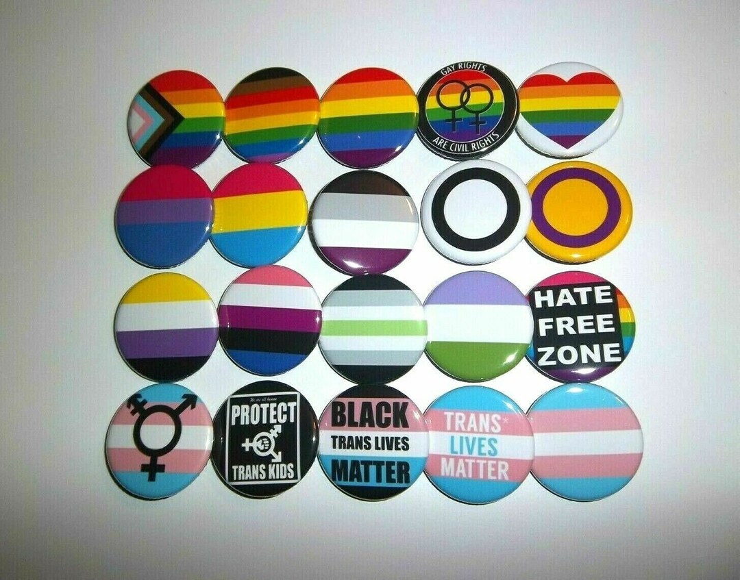 LGBTQ Pride Pin Back Buttons (1.25" or 2.25") - Etsy