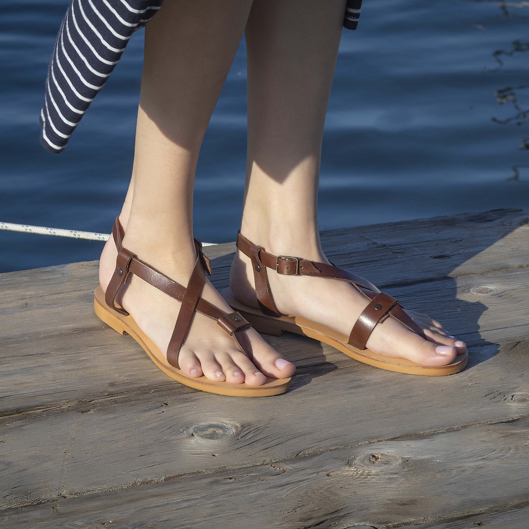 Brown Sandals, Leather Sandals, Handmade Sandals, Slingback Sandals ...