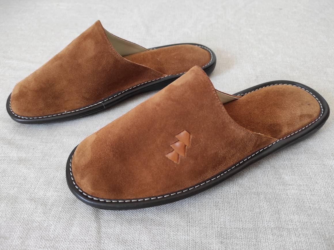 Men's Leather Slippers Traditional Greek Slippers | Etsy
