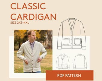 Mens Cardigan Pattern | Etsy