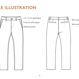 Men's Chino Pants Sewing Pattern: Relaxed Fit, Straight Leg (PDF ...
