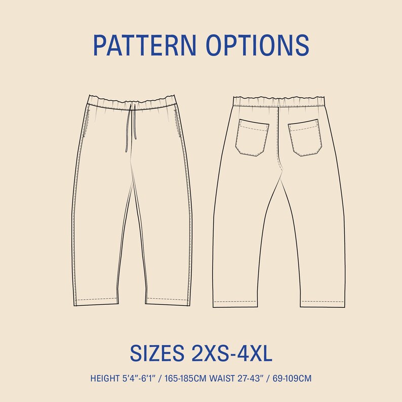 Unisex Volume Pants Sewing Pattern: Barrel Leg Design (PDF Pattern ...
