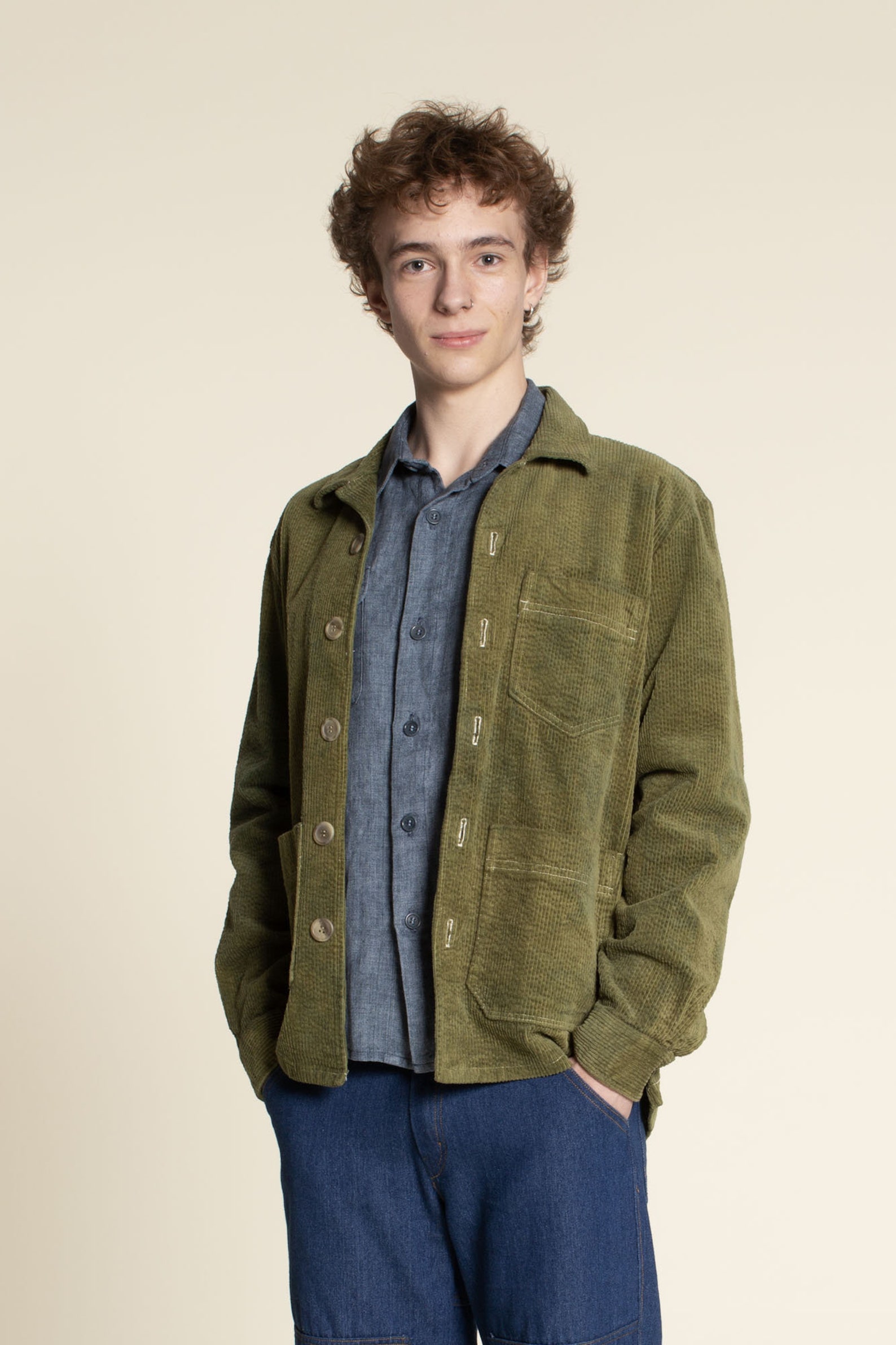 Men's Overshirt Jacket Sewing Pattern, Projector File, and Video ...