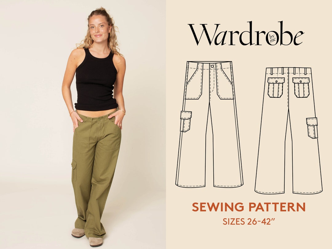 Cargo Pants PDF Sewing Pattern and Video Tutorial, Unisex Sizes 26-42 ...