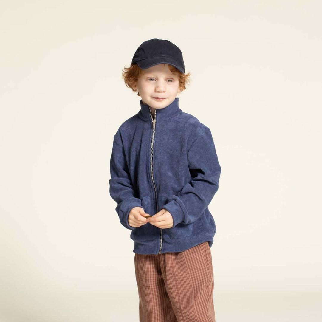 Kids' Sporty Zipper Jacket Sewing Pattern: High Collar, Kangaroo ...