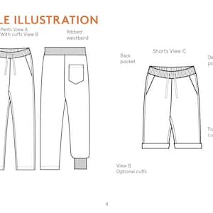 Pants Sewing Pattern for Men and Video Tutorial and Projector File ...