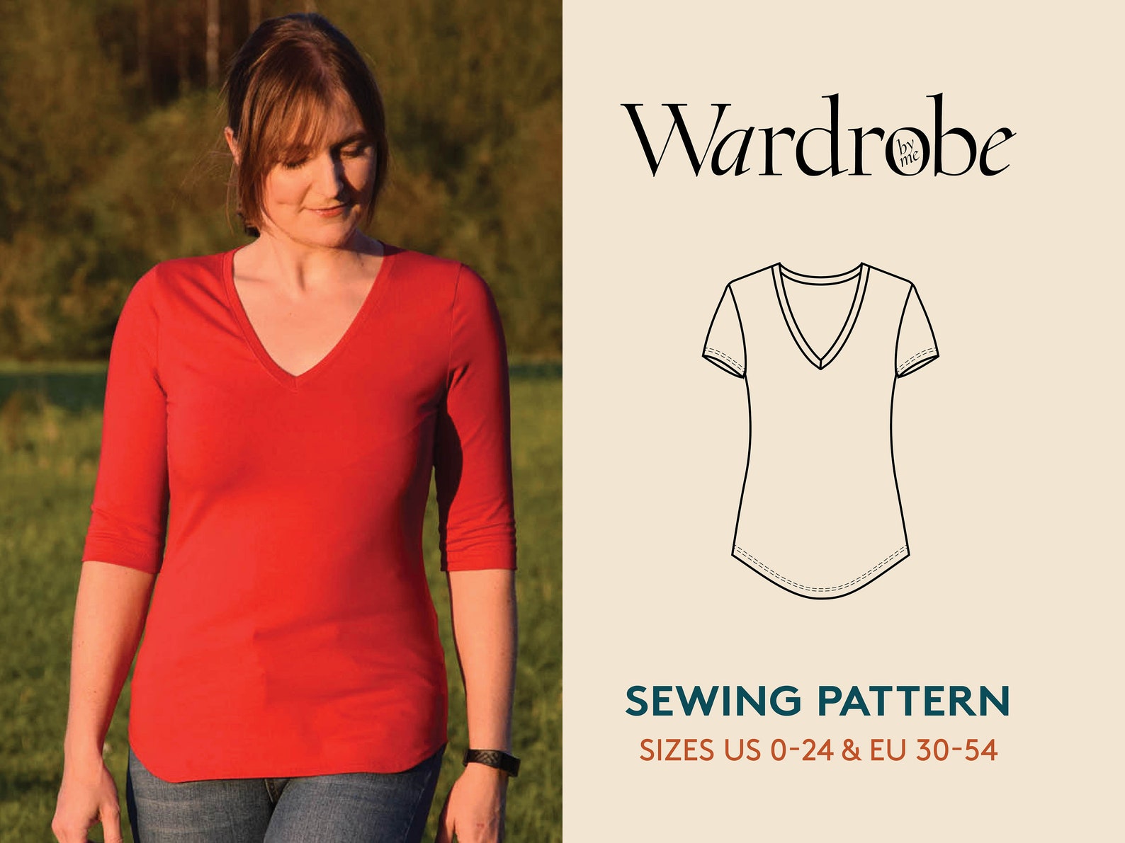 Basic Fitted T-shirt Pattern for Women / V-neckline T-shirt - Etsy